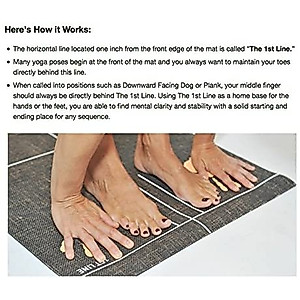 Atmananda Black Yoga Mat, Premium Natural Rubber Top, Educational Alignment Lines, Good for all Yoga Styles, Lightweight, Designed to Help Protect Your Joints (Large (5'7" & above), Bronze)