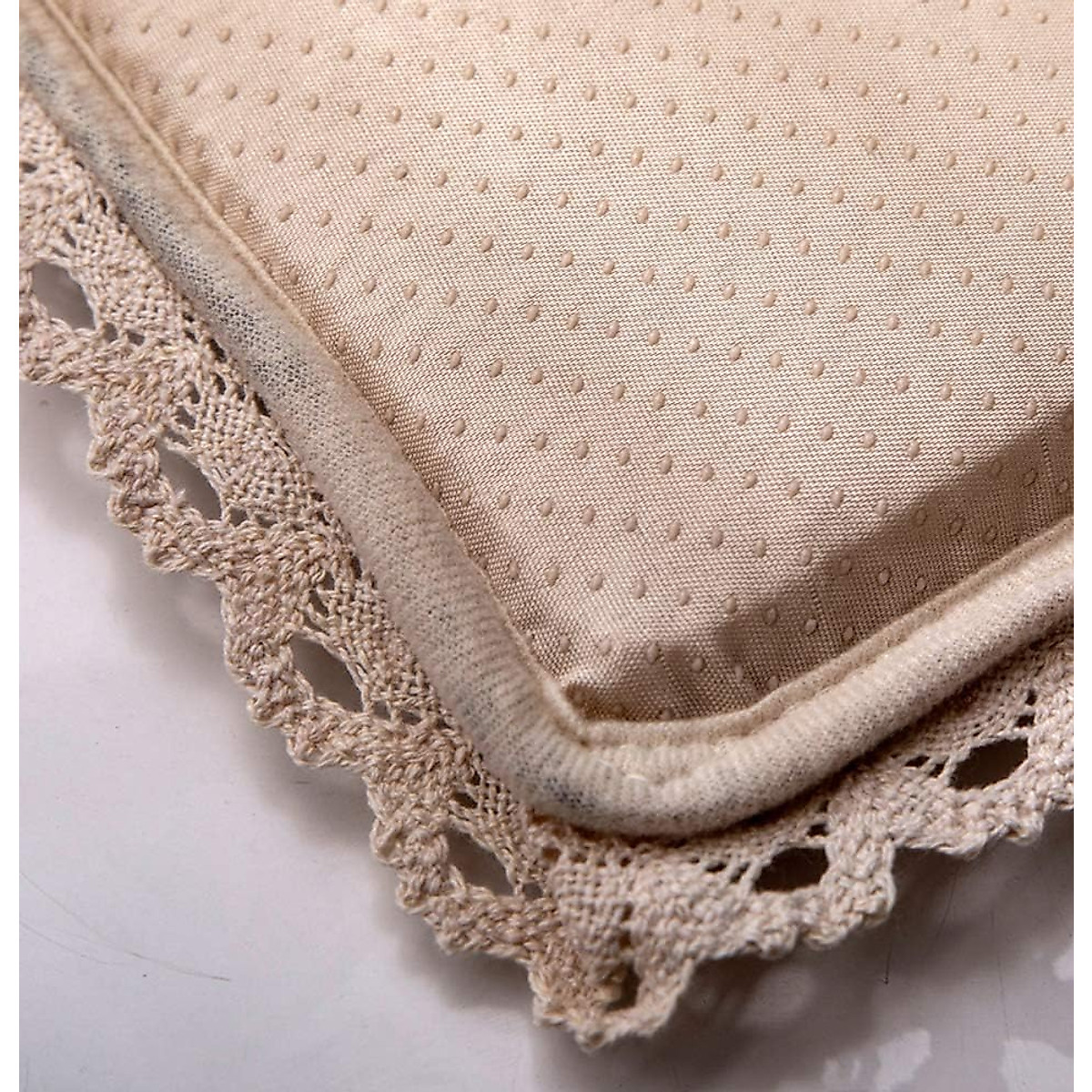 Set of 4 Chair Pads and Seat Cushions with Ties Non Slip Comfortable and Soft for Indoor, Dining Living Room, Kitchen, Office Chair, Den, Travel, Washable (Light Gray Stripes, Set of 4)