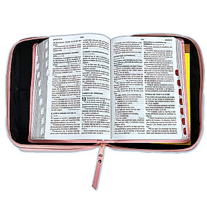 Biblia Letra Grande para Mujer con Cierre y Forro Organizador RV 1960 rosado con indice - My Organizer Bible