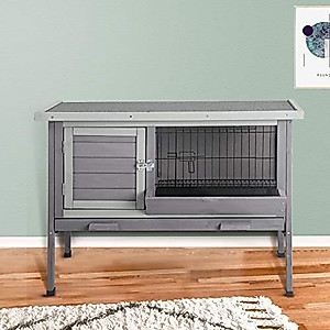 GUTINNEEN Indoor Rabbit Hutch Outdoor Bunny Cage Wooden Small Animal Cages with Slide Out Tray for Guinea Pig, Ferret