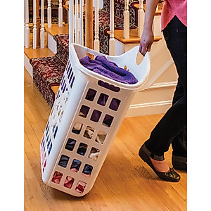 United Solutions LN0435 2 Bushel Rolling Hamper in White