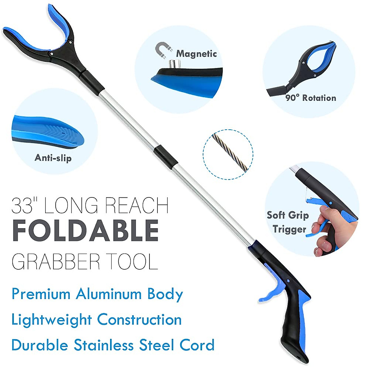 6PC Hip Kit, Hip Replacement Kit After Surgery,Hip Kit for Seniors Total Hip Replacement Prime-Grabber, Sock Aid,Shoehorn&Dressing Stick,Leg Strip,Back Scratcher,Bath Loofah, Hip Kit with Leg Lifter