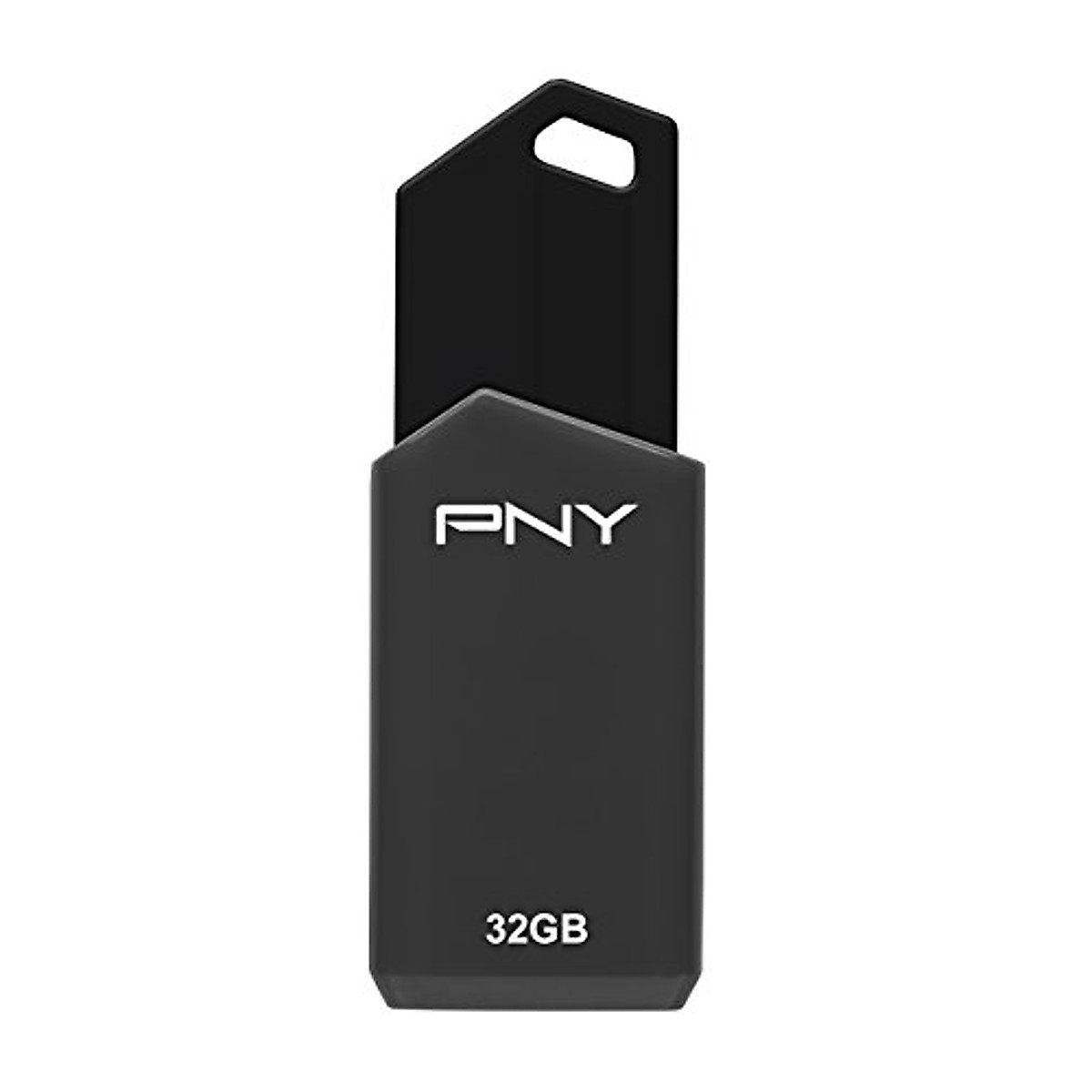 PNY Retract USB 2.0 Flash Drive, 32GB, Gray, Blue, or Red - Color May Vary (P-FD32GRTCG-GE) grey