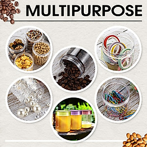 Blushtier 120 Pcs 8 oz Plastic Jars with Lids Clear Round Leakproof Storage Containers Empty Refillable Plastic Jars for Travel Storage Face Creams Kitchen Household Food Spice (Classic Color)