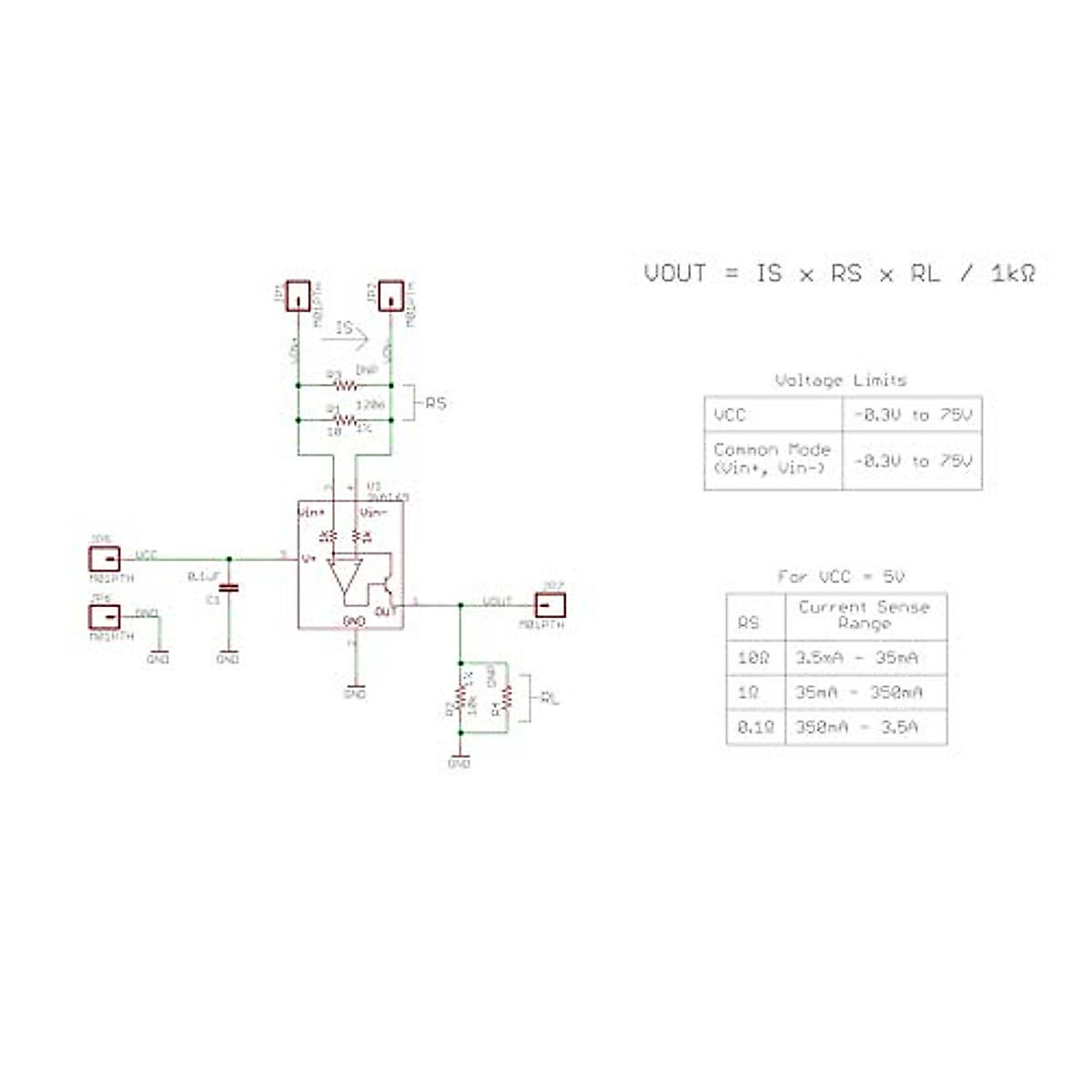 NOYITO Analog Current Sensor Module INA169 2.7V to 60V DC Current Sensor Breakout Module