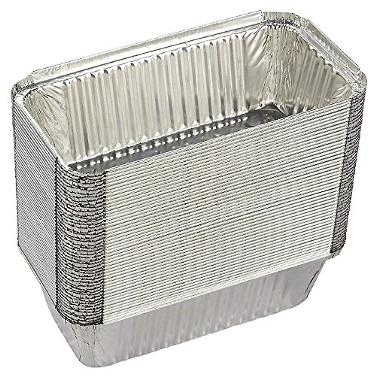 Large Aluminium Pans with Lids 8x4 In - (50 Pack) Disposable Foil Pan Food Containers - Best Tin Pans for Takeaway, Baking, Frozen & Food Storage