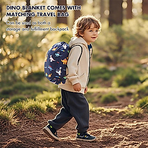 Glow in The Dark Dinosaur Blanket, Dinosaur Gifts Toys for Boys Kids, Best Christmas Birthday Valentine's Day Easter Presents for Kids Age 1-12 Year Old, Child Toddler Teen Soft Cozy Throw 50"x60"