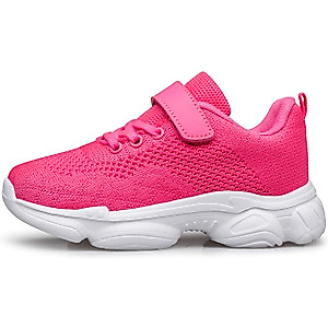 MURDESOT Kids Shoes Toddler Boys Girls Athletic Running Sports Strap Sneakers for Toddler/Little Kid/Big Kid Size 2 Pink