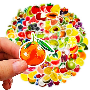 Fruit Stickers, 100 Pcs Cute Fruits Stickers for Kids, Colorful VSCO Waterproof Sticker for Water Bottle Scooter Luggage Laptop Skateboard, Fruits Sticker Bulk Holiday Gifts for Kids Teens Adults