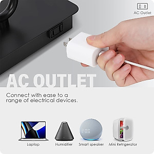 Yarra-Decor Bedside Touch Control Table Lamp Nightstand Lamp with USB A+C Charging Ports & AC Outlet 3-Way Dimmable Desk Lamp with Fabric Shade for Bedroom Living Room(Bulb Included)