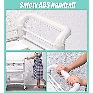 MTYLX Multifunctional Portable Trolleys with Wheels,Dental Mobile Utility Trolley Serving Cart with Wheels and Two Drawer, Gray White,64.5×44.5×98Cm