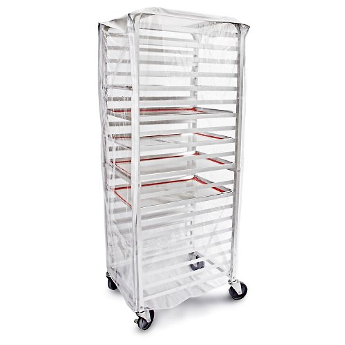 New Star Foodservice 36565 Commercial-Grade Sheet Pan/Bun Pan Rack Cover, Plastic, 20-Tier, 28" L x 23" W x 61" H, Clear