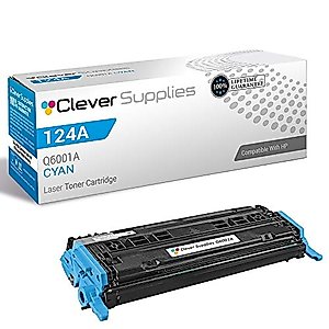 CS Compatible Toner Cartridge Replacement for HP 2600N Q6001A Cyan HP 124A 1600 2600 2600N 2600DN 2605 2605DN 2605DTN CM1015 CM1015MFP CM1017 CM1017MFP