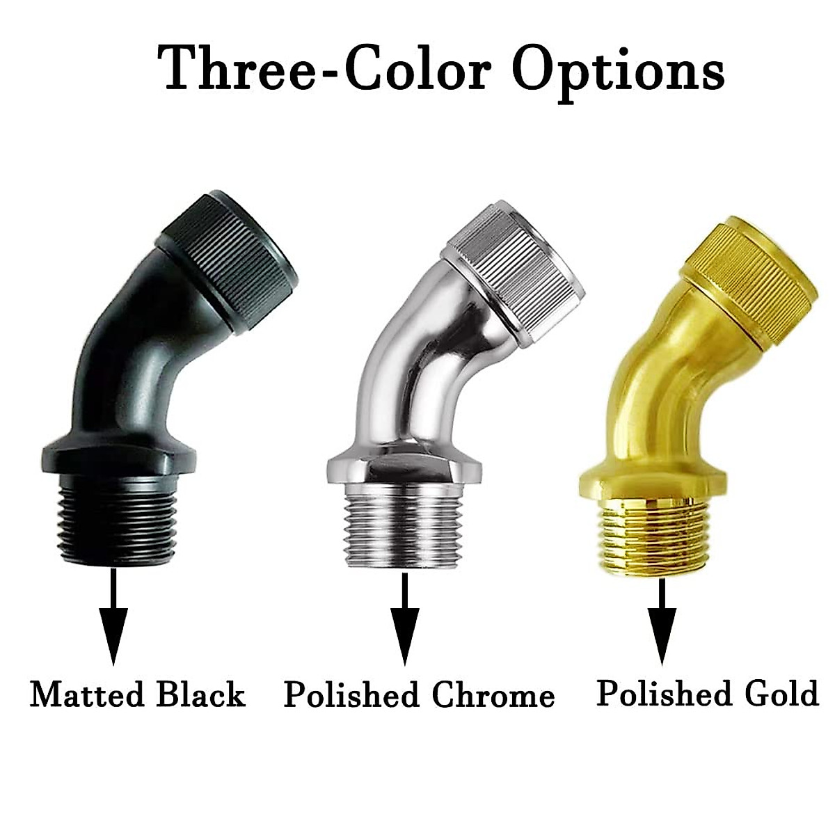 Darineey Shower Elbow Adapter for Shower Head 45°Angle G1/2 Male to Female Shower Head Extender Connector