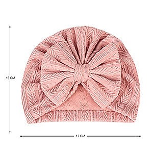 Back Toddler Infant Baby Boys Girls Stretch Solid Bow Breathable Hat Caps Headwear 3 Years 6 Month Old (F, One Size)