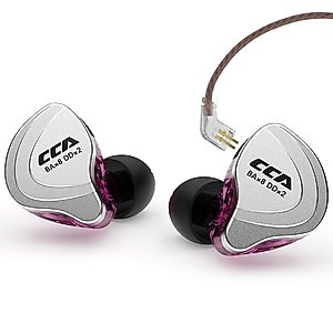 CCA C10 in Ear Monitor Headphone 10 Hybrid Drivers Wired Earbud 4BA 1DD HiFi IEM Earphones Stereo Noise Isolating Earphone with Detachable Cable for Musicians Singers Studio Audiophiles Dj PC
