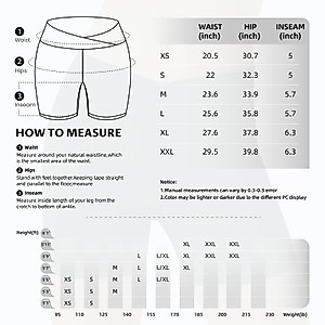 keriffe Womens Crossover Biker Shorts 5" 10" High Waisted Yoga Workout Athletic Running Spandex Shorts