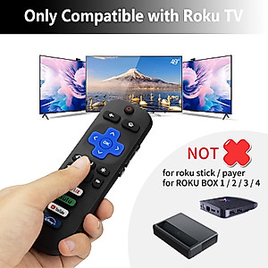New Universal TV Remote - Compatible with Roku TVs, Including TCL, Hisense, and Onn (Pack of 2) - Not for Roku Stick and Box