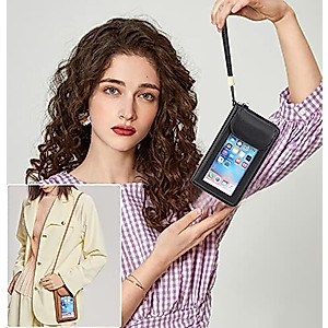 FALAN MULE Small Cell Phone Crossbody Bag Purse for Women, PU Leather Wallet Purse