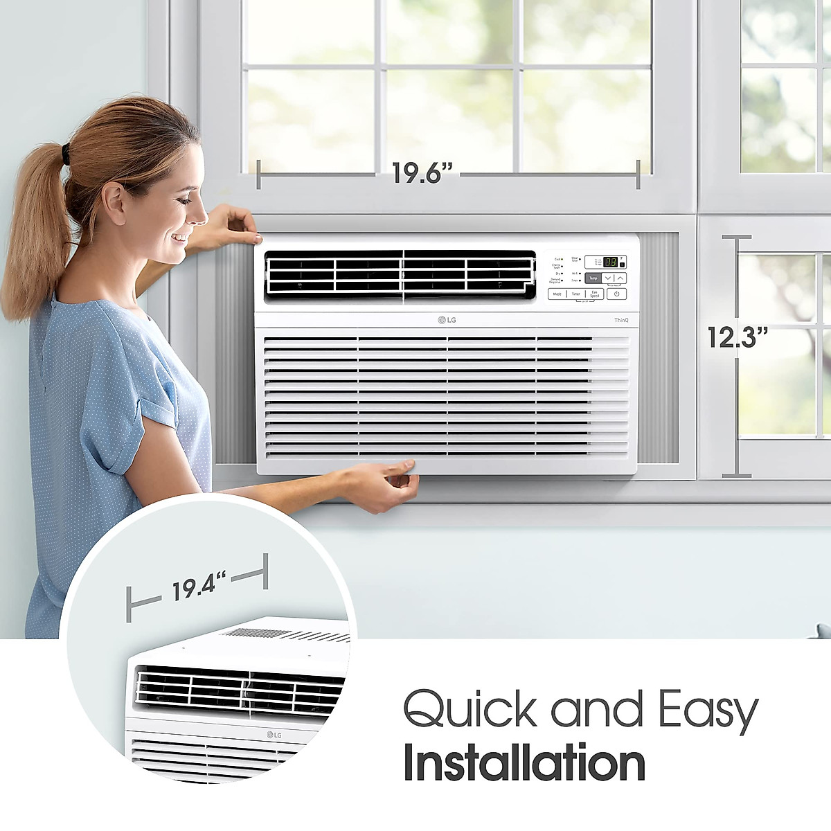 LG 10000 BTU Window Air Conditioners [2023 New] & 8000 BTU Window Air Conditioners 2023 New Remote Control WiFi Enabled App Ultra-Quite Washable Filter Cools 340 Sq. Ft