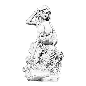 Zen Garden Ceramic Mermaid Incense Holder Backflow Incense Burner Incense Cones Stick Holder, Ideal for Yoga Room, Home Decoration 3.15''X2.76''X6.9''