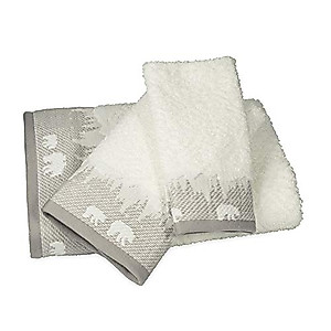Signature Saranac Rustic Mountain Lodge 100% Cotton Hand Towel, 16" W x 28" L, Beige