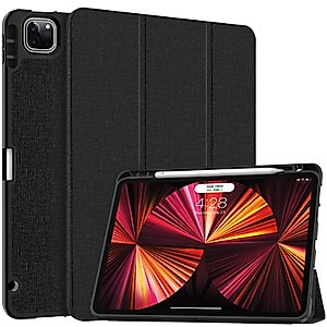 Soke for iPad Pro 11 Case (M2) 2022/2021/2020 with Pencil Holder - [Full Body Protection + Apple Pencil Charging + Auto Wake/Sleep], Soft TPU Back Cover for 2022 iPad Pro 11 inch(Black)