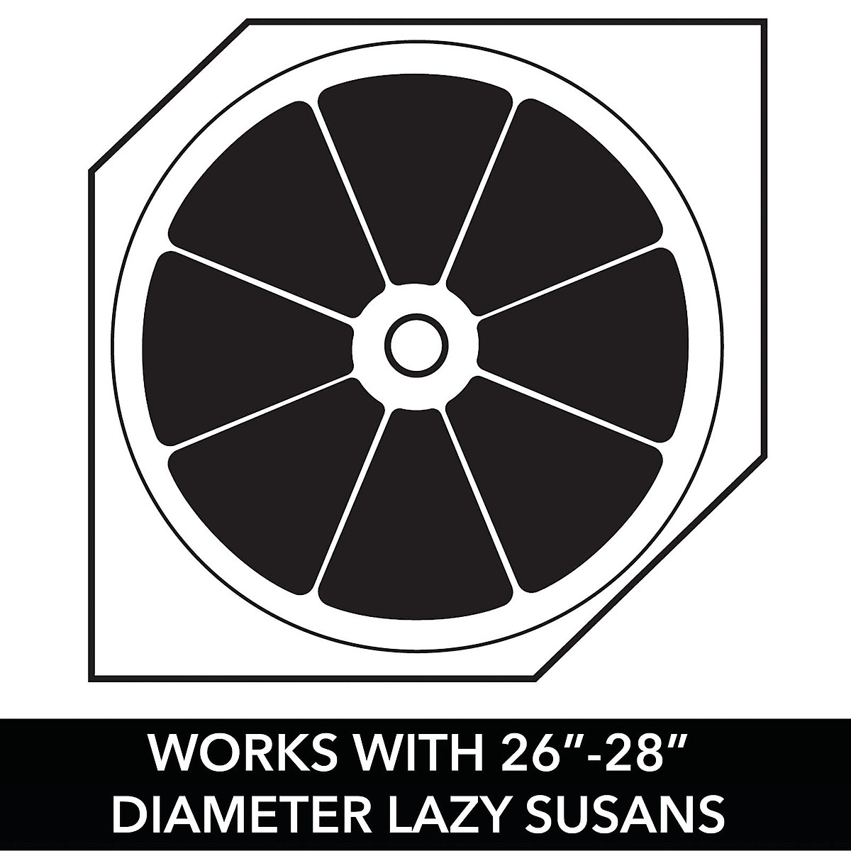 mDesign Plastic Lazy Susan Cabinet Storage Bin with Front Handle for Kitchen Countertop, Pantry, Shelf, Fridge Organization - Hold Food, Drinks, Snacks, Fruit, Vegetables - 8 Pack - Smoke Gray Tint