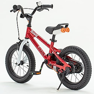 Royalbaby Freestyle 7 Kids Bike Toddlers 14 Inch Wheel Dual Handbrakes Bicycle Beginners Boys Girls Ages 3-5 Years, Kickstand and Water Bottle Included, Red