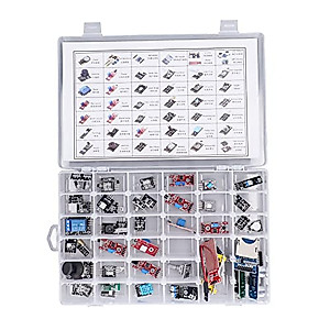 45Pcs Sensors Modules Starter Kit Sensor Module Clock Board Temp Sensor Module Electronic Component Set Kit for Raspberry Pi