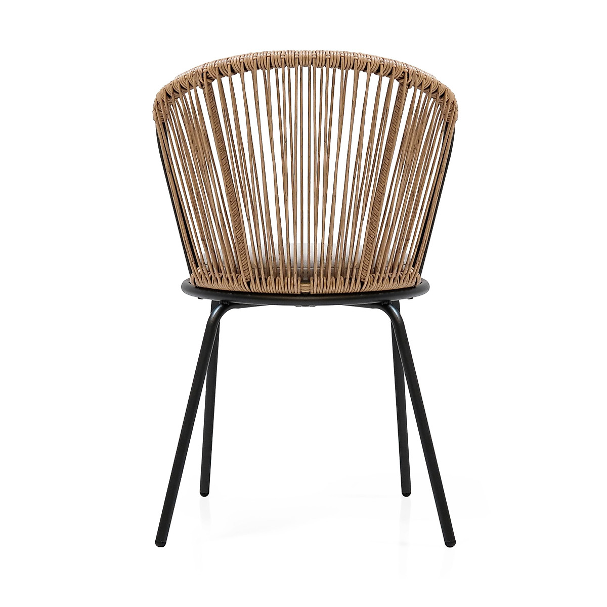 KEIKI Rattan Patio Chairs Set of 2,Outdoor Indoor Dining Armchair for Porch Backyard Garden