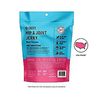 BIXBI Liberty Functional Healthy Hip And Joint Dog Jerky Treats, Beef Recipe, 5 Ounce