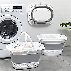 Iloote Foldable Laundry Basket Plastic Pop Up Storage Container 60L