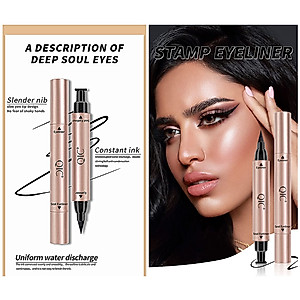 Go Ho Liquid Eyeliner Stamp Wingliner,Black Winged Eyeliner Stamps for Cat Eyes,Long lasting Super Slim Precise Felt Tip Liquid Eye Liner Tattoo Tools,1 PC