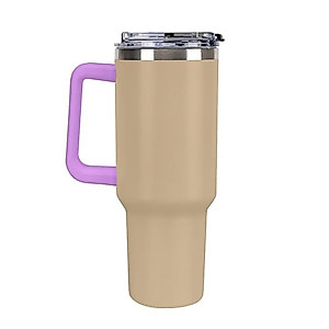 Plaid Moose Lumberjack Red Black 40 Oz Car Cup Stainless Steel Travel Mug Leak-Proof Insulated Tumbler with Handle Violet-style