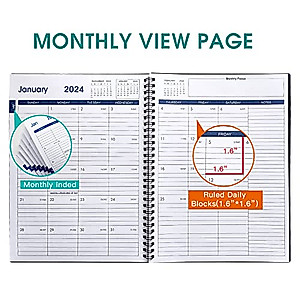 UtyTrees Calendar 2023 Planner - January 2023 - June 2024 Calendar Planner, 7.6" x 10.2", A4 2023 Calendar Planner, 18 Month Planner, with Double-Sided Storage Pocket, Premium Thick Paper, Black