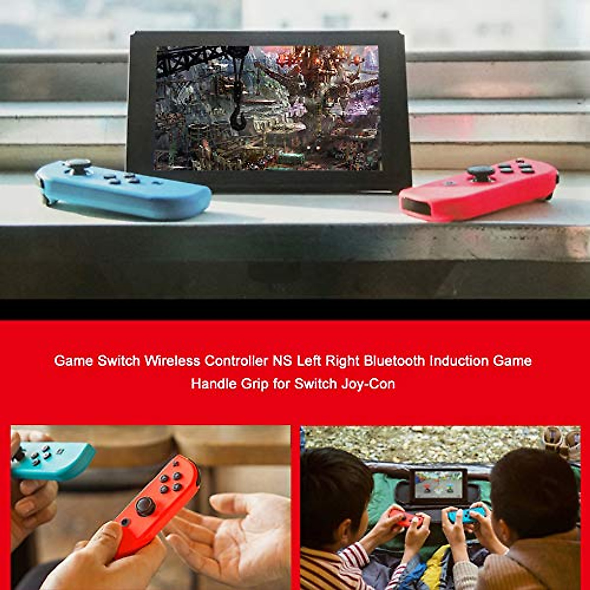 OMKARSY NS Switch Joy Pad Controllers - Left and Right Controllers Compatible with Nintendo Switch as a Joy Con Controller Replacement - Red/Blue
