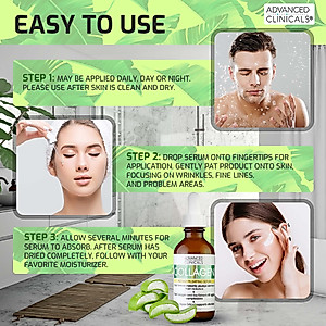 Advanced Clinicals Collagen Cream + Collagen Serum 2PC Set Bundle | Face Serum & Body Cream Moisturizer Lotion Plumping Skin Care Set & Kits For Wrinkles, Uneven Skin Tone, & Dry Skin, Fragrance Free