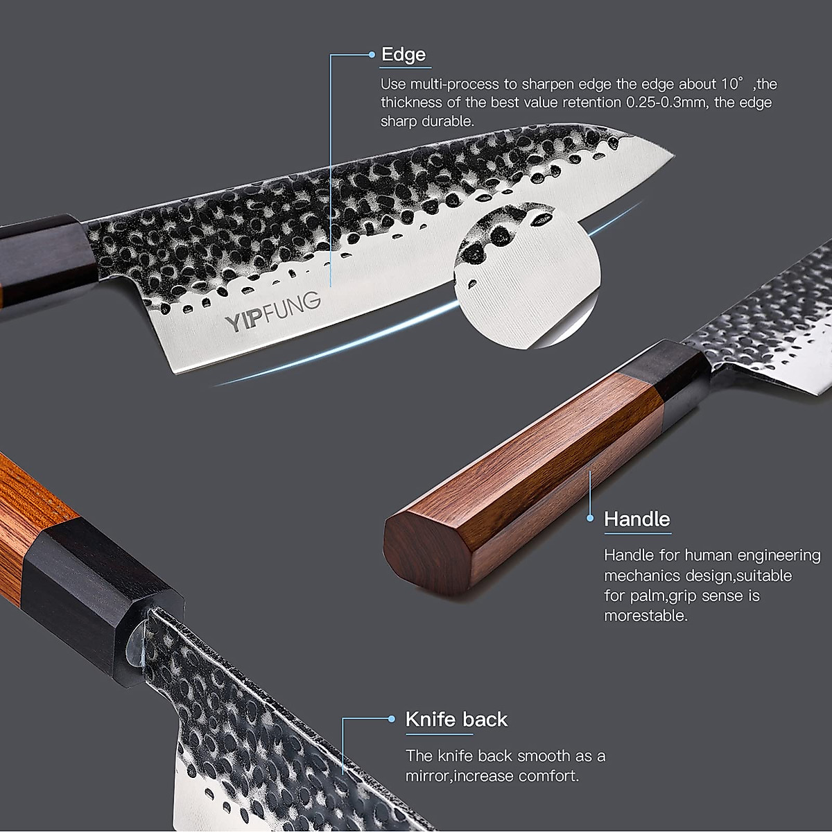 Japanese Chef Knife, 8 Inch Professional Kitchen Knife Forged Kitchen Chef Knife with Octagonal Handle Chef‘s Knives for Home & Restaurant Professional cooking knives