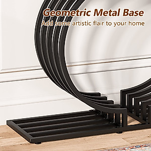 Tribesigns Modern Console Table with Metal Base, 40 inch Geometric Entryway Sofa Narrow Long, Industrial Accent for Living Room, Entryway, Hallyway, Entrance, Rustic Brown,(HOGA-JW0352)