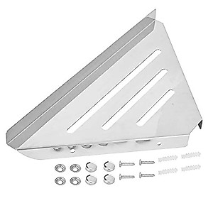 OUKENS Rack Bathroom Corner Shelf, Stainless Steel Triangular Storage Shelf Shower Corner Shelf Rack Organizer for Home Bathroom(Punching)
