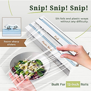 Ziplock Bag Storage Organizer, Foil & Plastic Wrap Dispenser with Cutter, Zip Lock Bag Container Organizer for Gallon, Quart, Sandwich &Snack Size, Bamboo Sandwich Bag Organizer for Kitchen Drawer