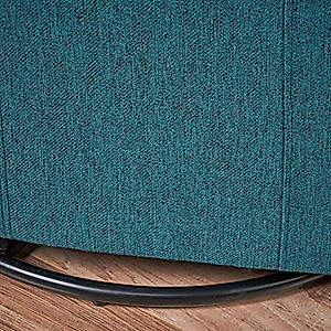 Christopher Knight Home Ishtar Glider Swivel Push Back Nursery Recliner, Teal, Black 35.75D x 25W x 39H in