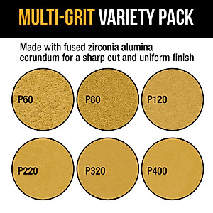Dura-Gold Premium Mouse Detail Sander Sandpaper, 48 Assorted Grit Sanding Sheets - 60, 80, 120, 220, 320, 400-5 Hole Pattern Hook & Loop Triangle Mouse Discs - Woodworking Wood Crafting, Auto Paint