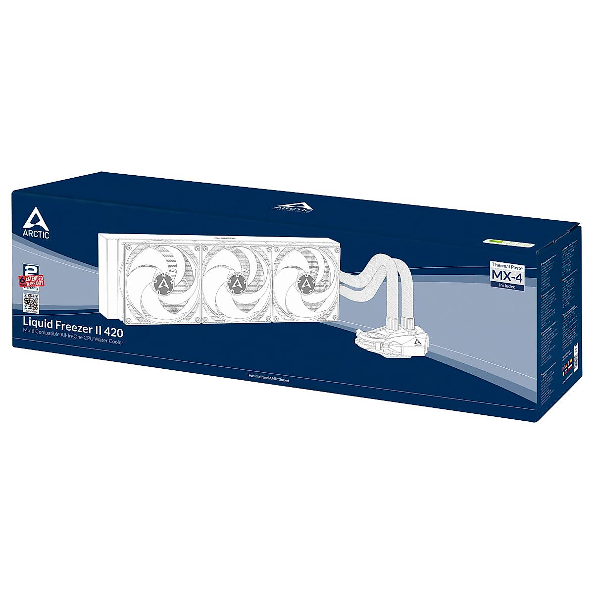 ARCTIC Liquid Freezer II 420 - Multi Compatible CPU AIO Water Cooler, Efficient PWM Controlled Pump, Fan Speed: 200-1700 RPM (Controlled via PWM), LGA1700 Compatible - Black