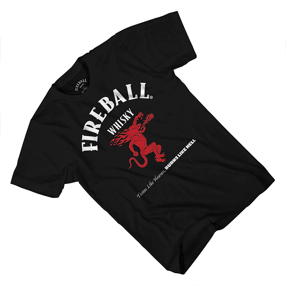 Fireball Mens Cinnamon Whisky Shirt Cinnamon Whisky Logo Shirt Graphic Shirt (Black, Medium)