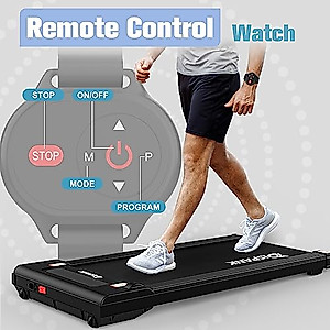 Under Desk Treadmill DISPANK 2 in 1 Walking Pad, Walking Treadmill for Home and Office, Small Treadmill Installation-Free with Remote Control and Large LED Dispaly for Jogging and Running