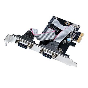 DTECH 2 Port PCI-E Serial Card RS232 PCI Express Adapter COM Port Expansion for Desktop Computer PC Windows 10 8 7 XP Vista Linux Mac with 16C550 UART