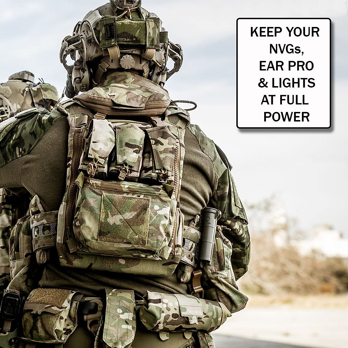 Thyrm CellVault XL Battery Storage (Clear) Case for AA, AAA, CR123, 18650 Batteries, Survival Gear, Made in USA