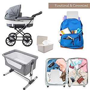 Diaper Wipes Dispenser Baby Wipes Case，Abnaok Baby Wipe Holder Keeps Wipes Fresh，Non-Slip, Easy Open & Close Wipe Container